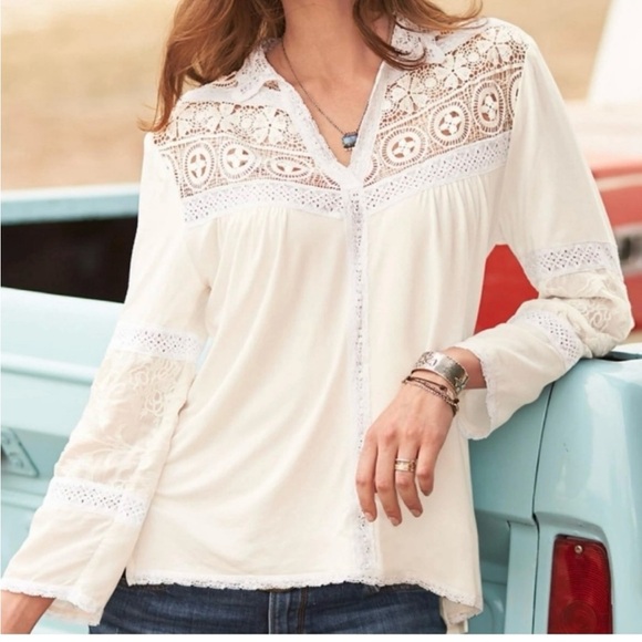 Sundance | Tops | Bohemian Victorian Blouse Sundance Catalog Ivory ...